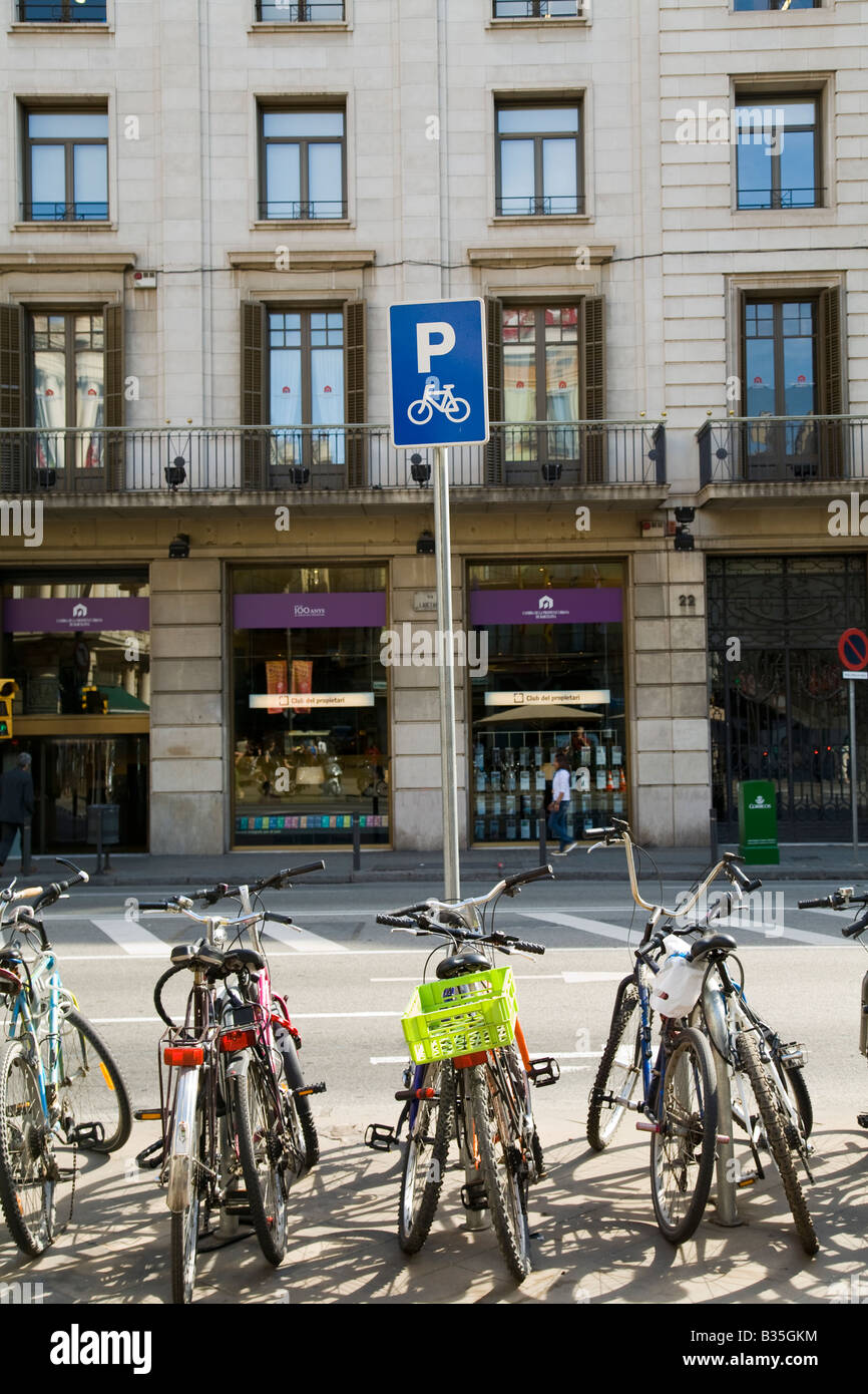 Bike rack on sidewalk with sign hi-res stock photography and images - Alamy