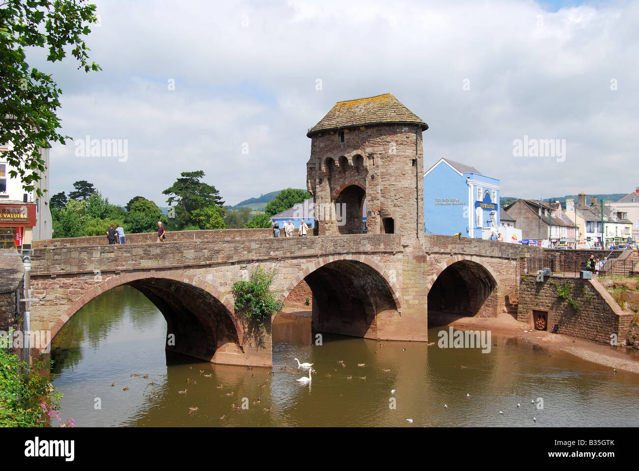Medieval 13th-century Monnow Bridge, Monmouth, Monmouthshire, Wales ...