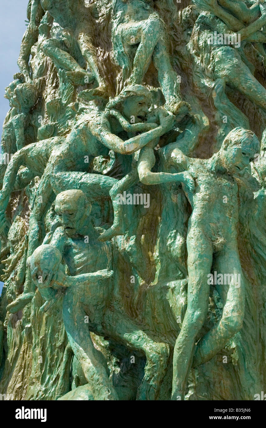 Detail from Jewish holocaust memorial composed of emaciated human ...