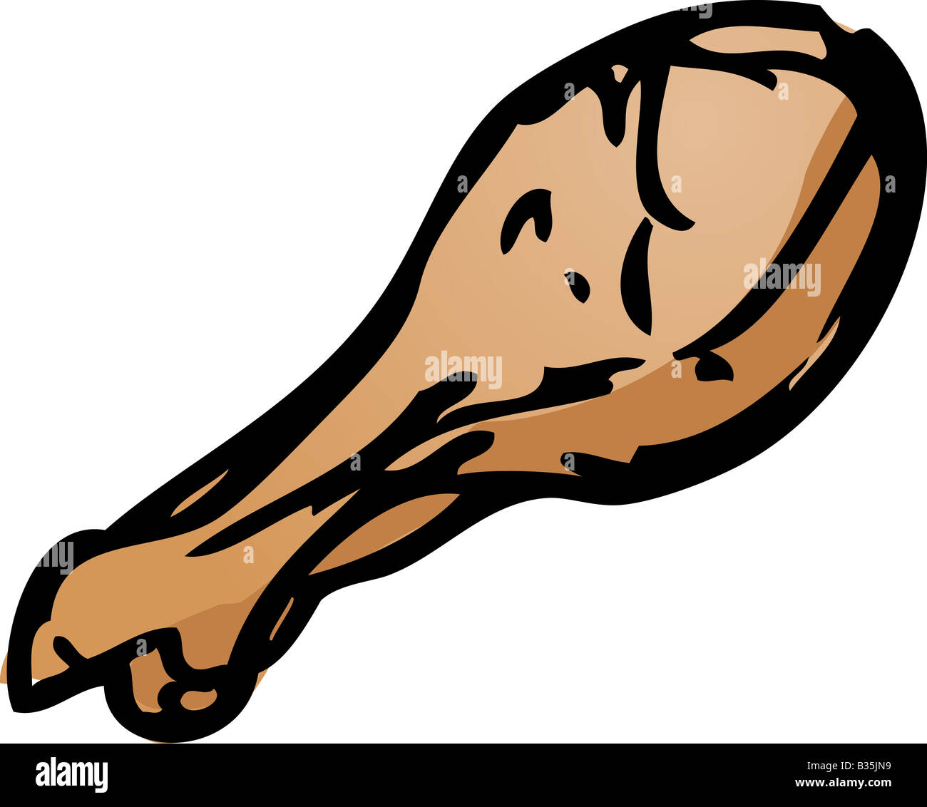 Fried chicken drumstick illustration Stock Photo - Alamy
