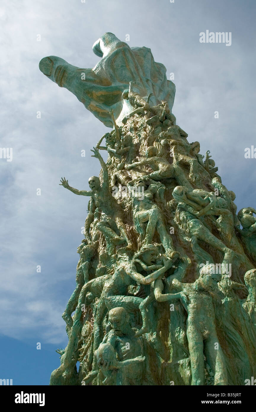 Detail from Jewish holocaust memorial composed of emaciated human ...