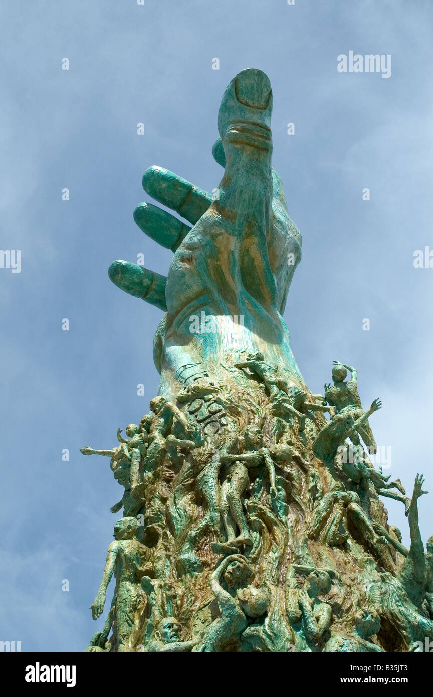 Detail from Jewish holocaust memorial composed of emaciated human ...