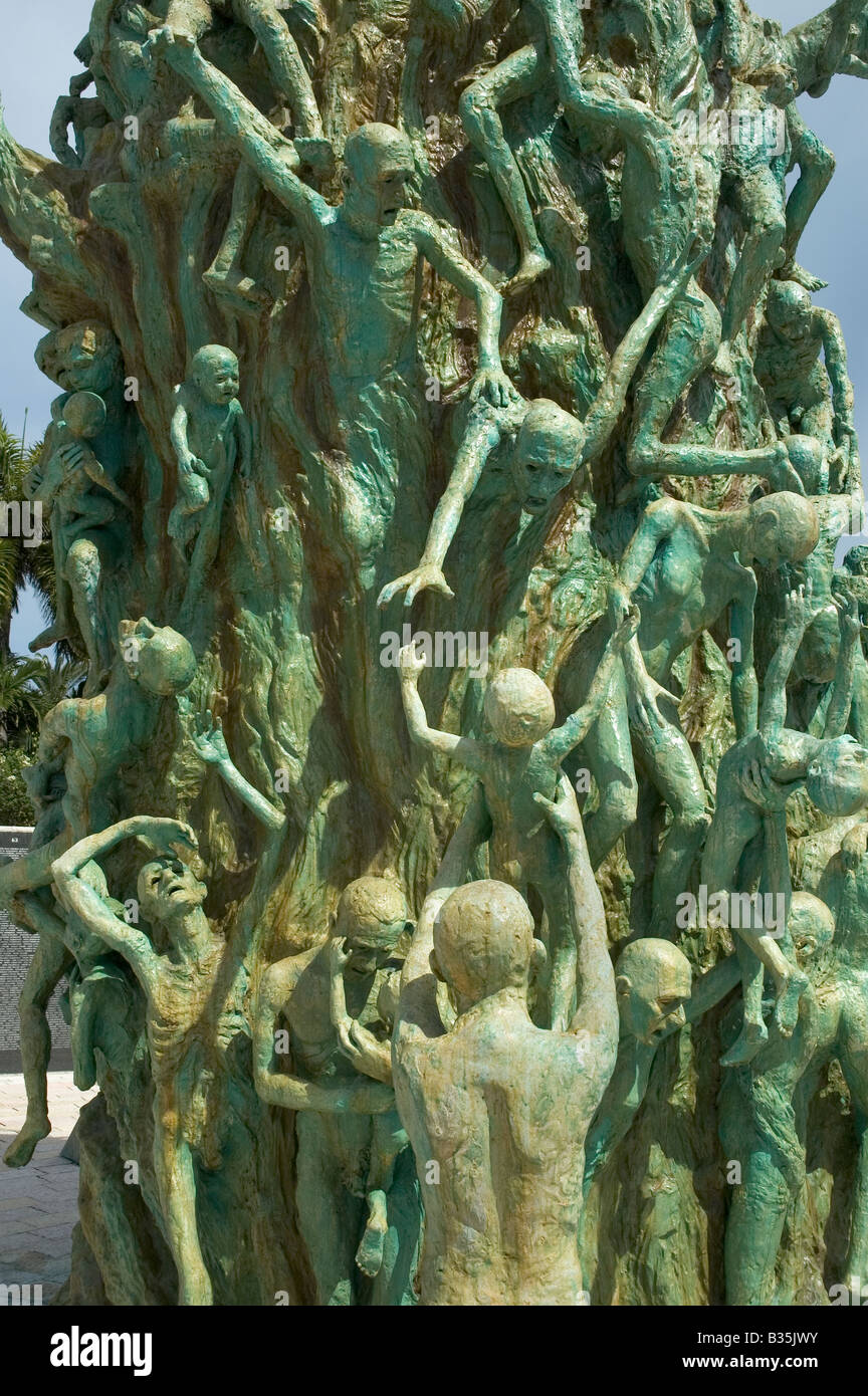 Detail from Jewish holocaust memorial composed of emaciated human ...
