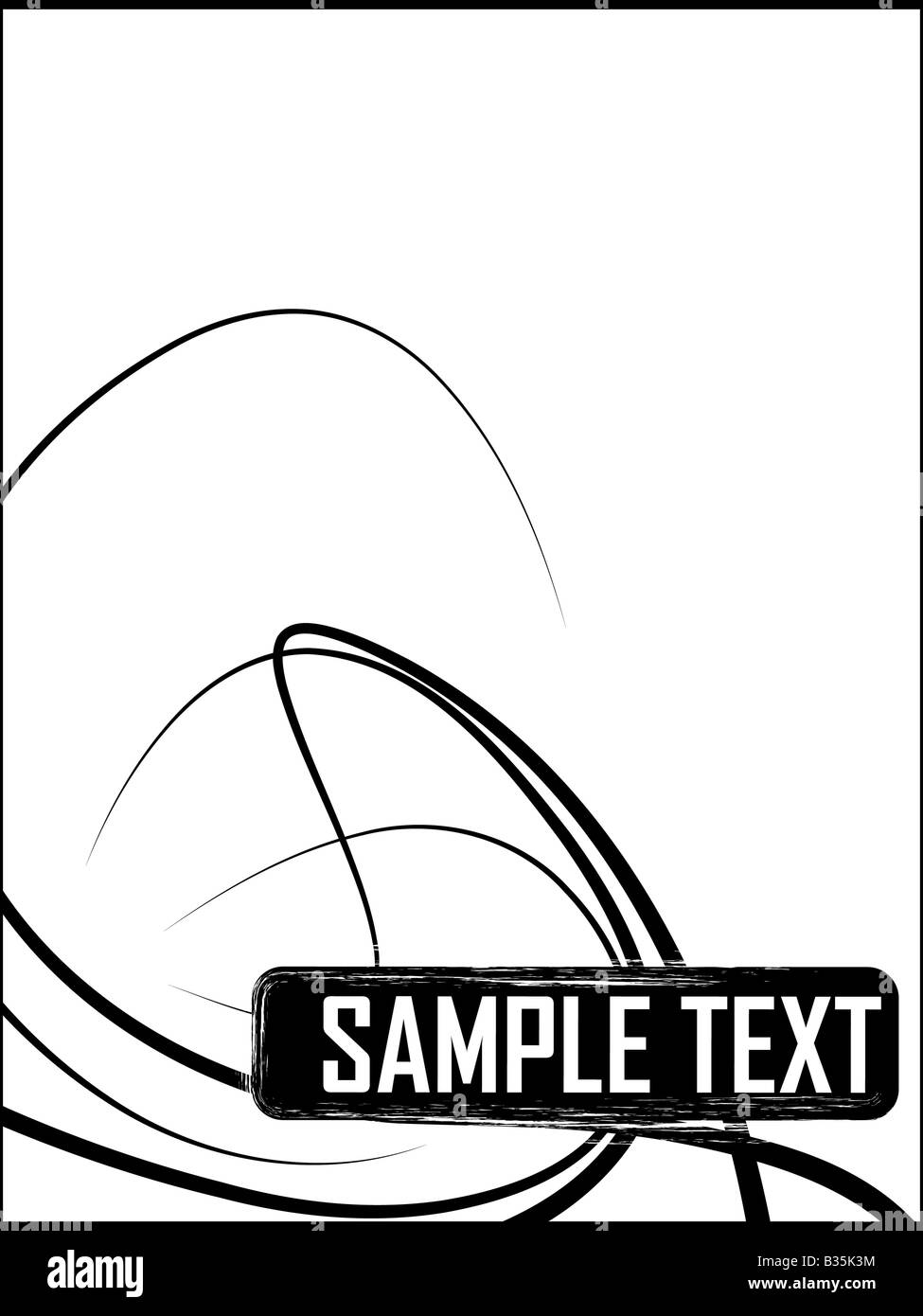 grungy text box with swirls on isolated background Stock Photo - Alamy