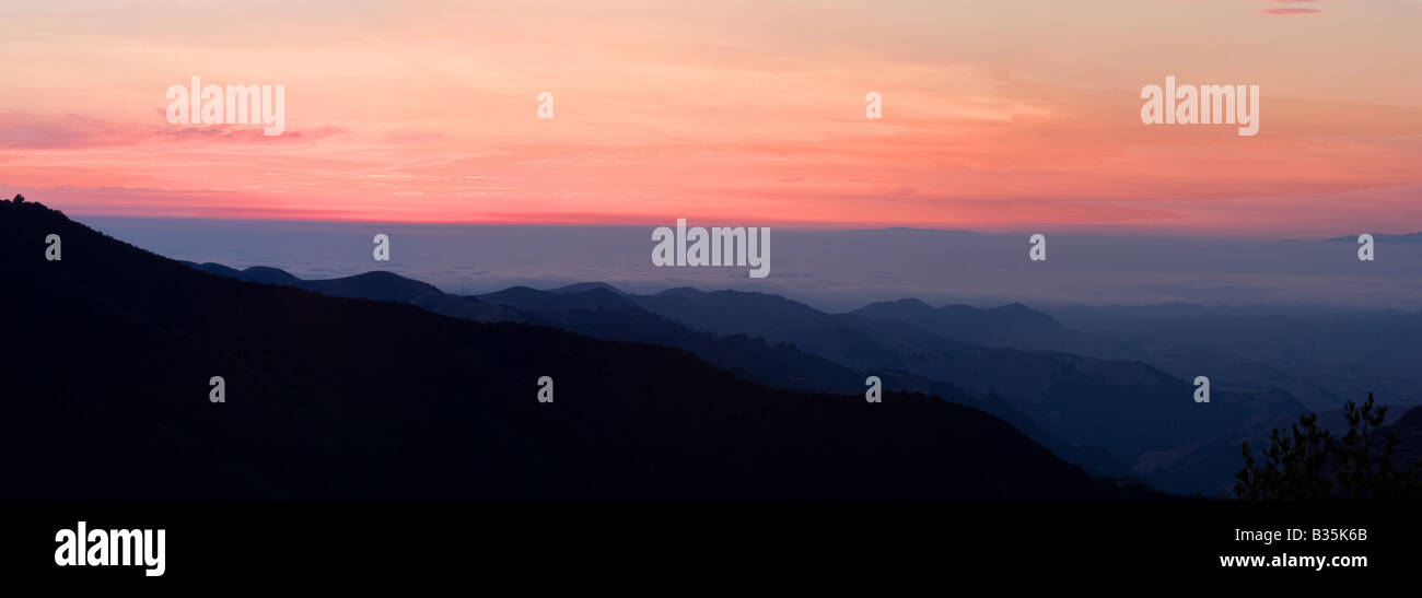 Monterey Bay Sunset Panoramic from Fremont Peak Stock Photo - Alamy