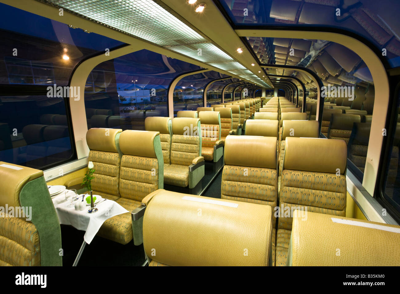 Rocky Mountaineer Train observation car Stock Photo - Alamy