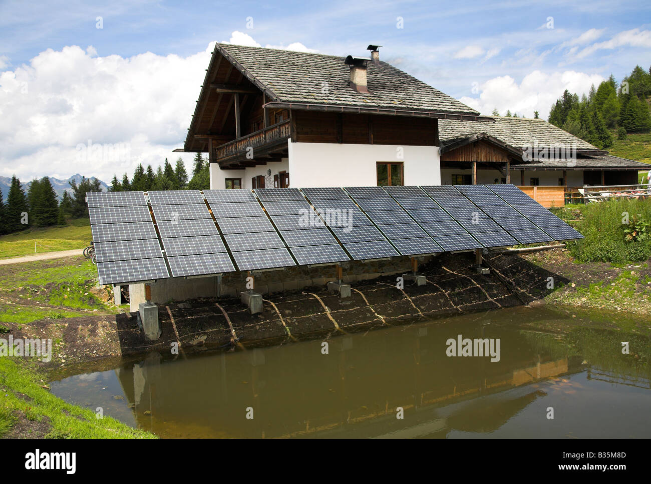 Solar panels outside a house Stock Photo - Alamy