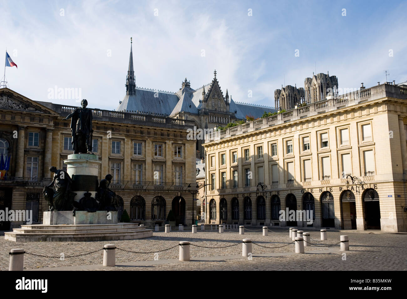 the Place Royal and cathedral Reims France Stock Photo - Alamy