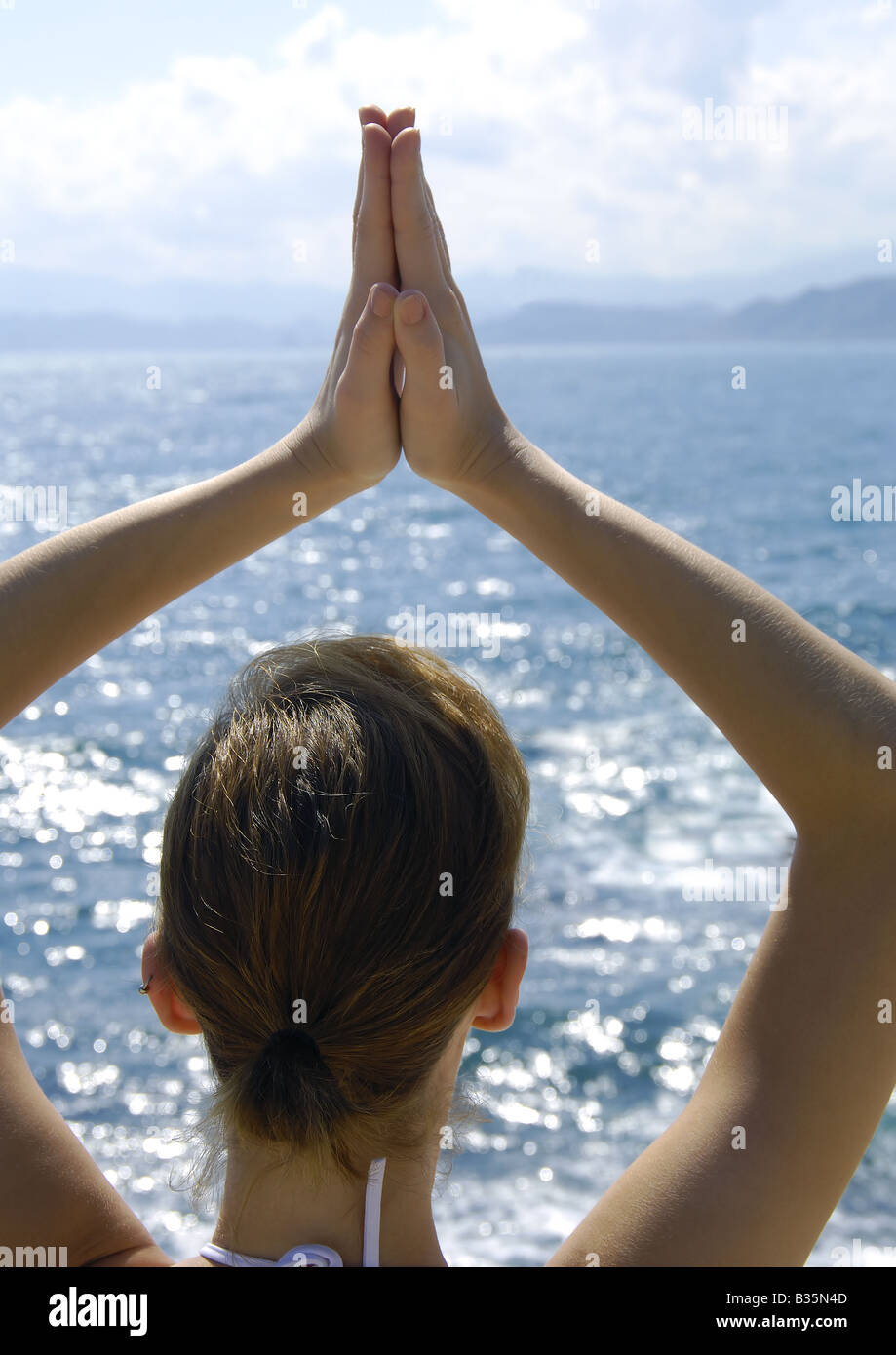 Close-up of a woman practicing yoga Stock Photo - Alamy