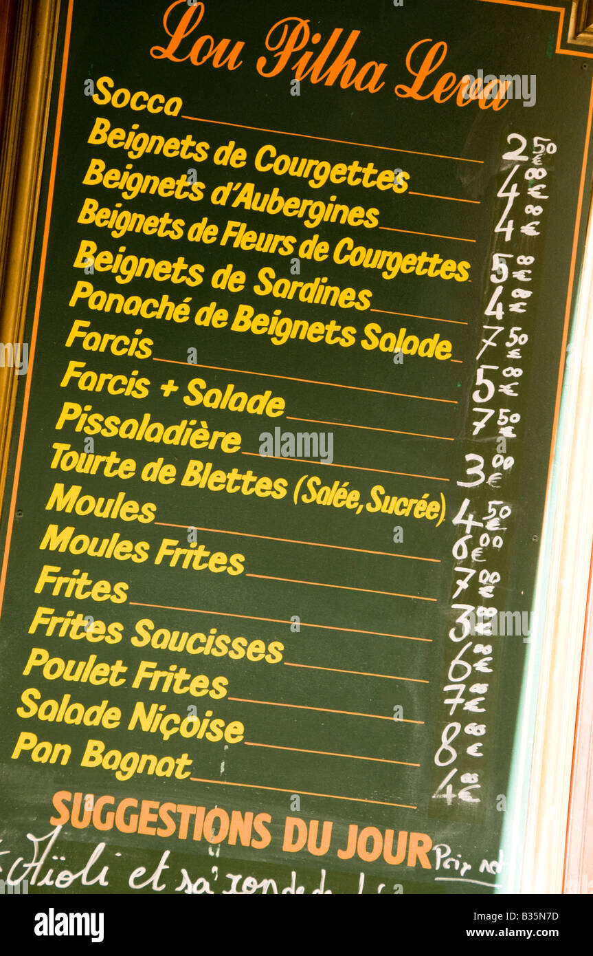 Cafe France Menu High Resolution Stock Photography and Images - Alamy