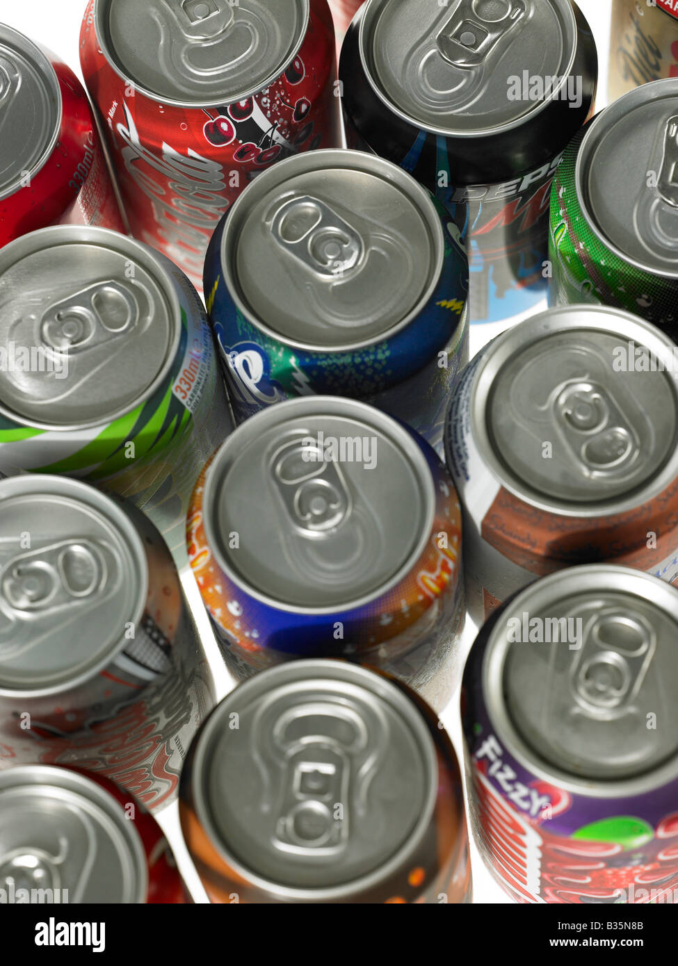 Cans of Drinks Stock Photo - Alamy