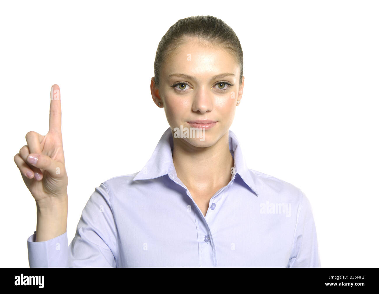Close up woman showing index hi-res stock photography and images - Alamy