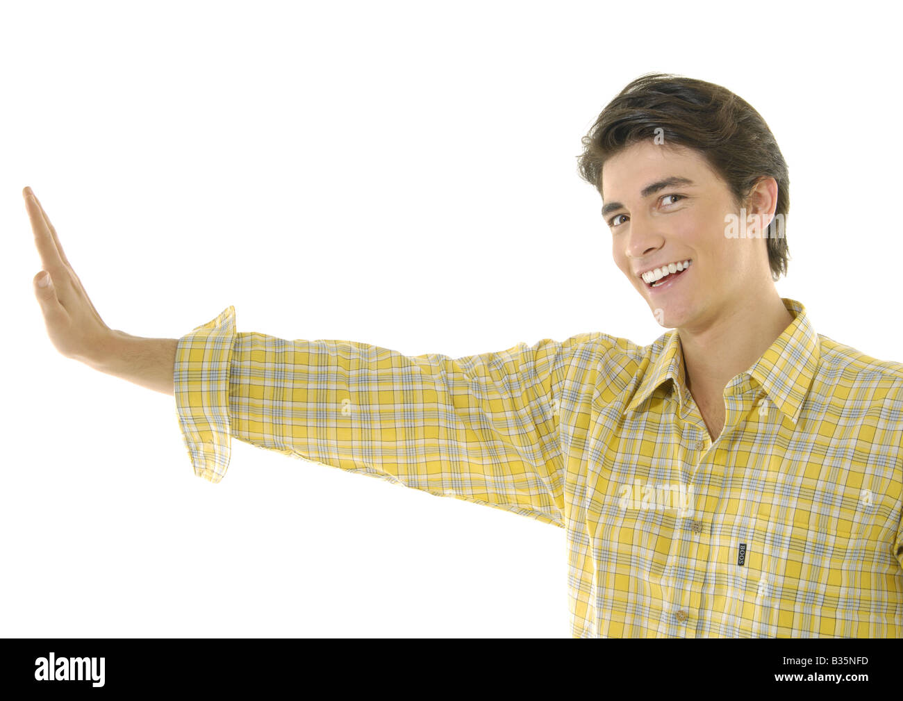 Authority standing smiling communication gesturing hi-res stock ...