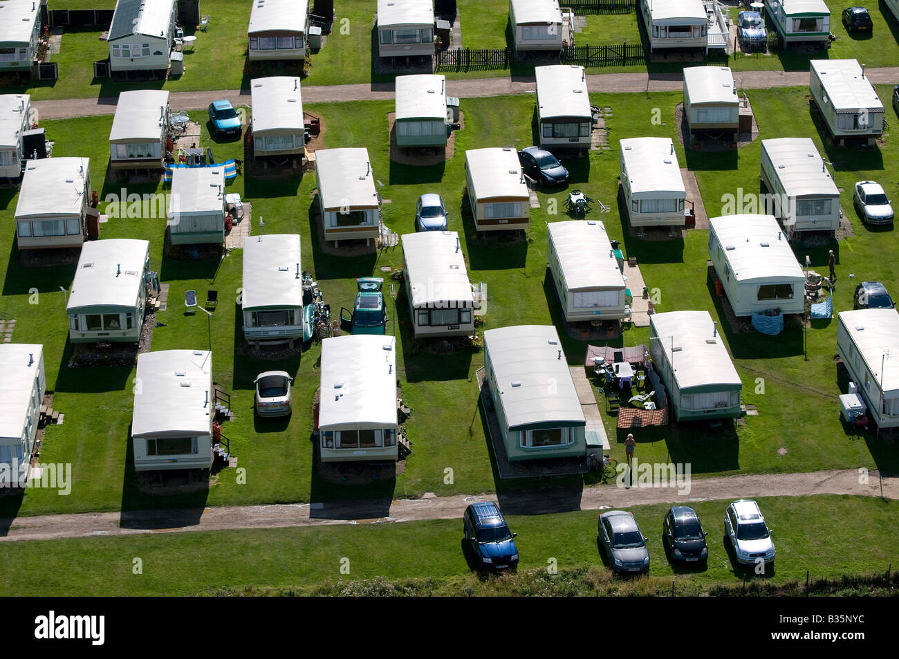 aerial view of caravan park, norfolk, england Stock Photo - Alamy