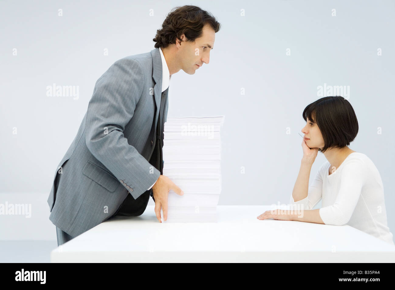 Two men pushing each other hi-res stock photography and images - Alamy