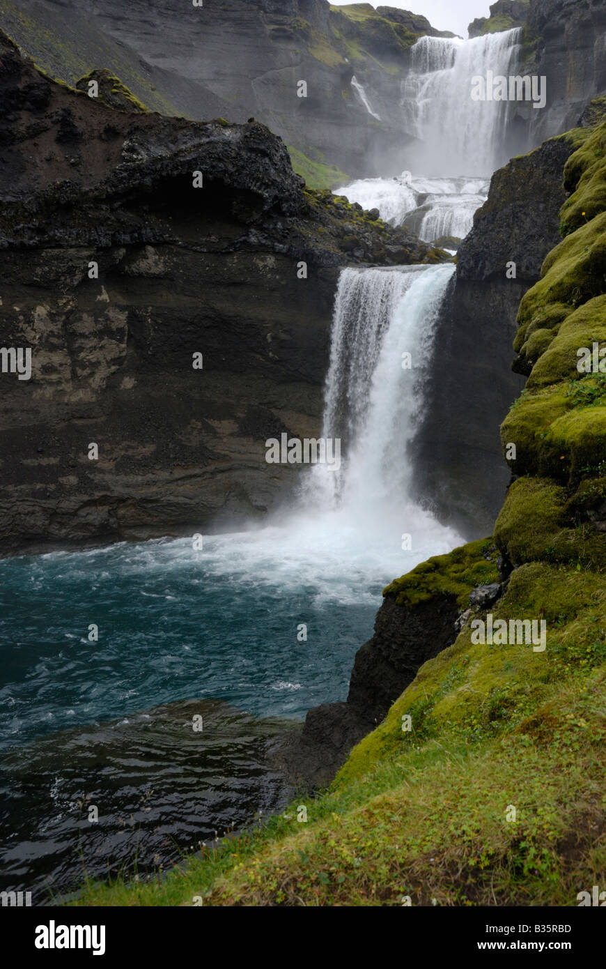 Ofaerufoss waterfall Eldgjá Iceland Stock Photo - Alamy