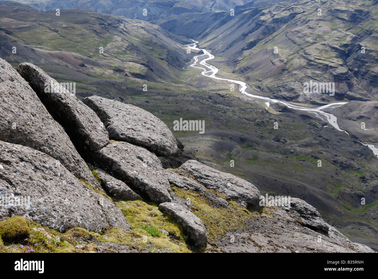 Valley from Tröllakrókar Lónsöraefi Iceland Stock Photo - Alamy