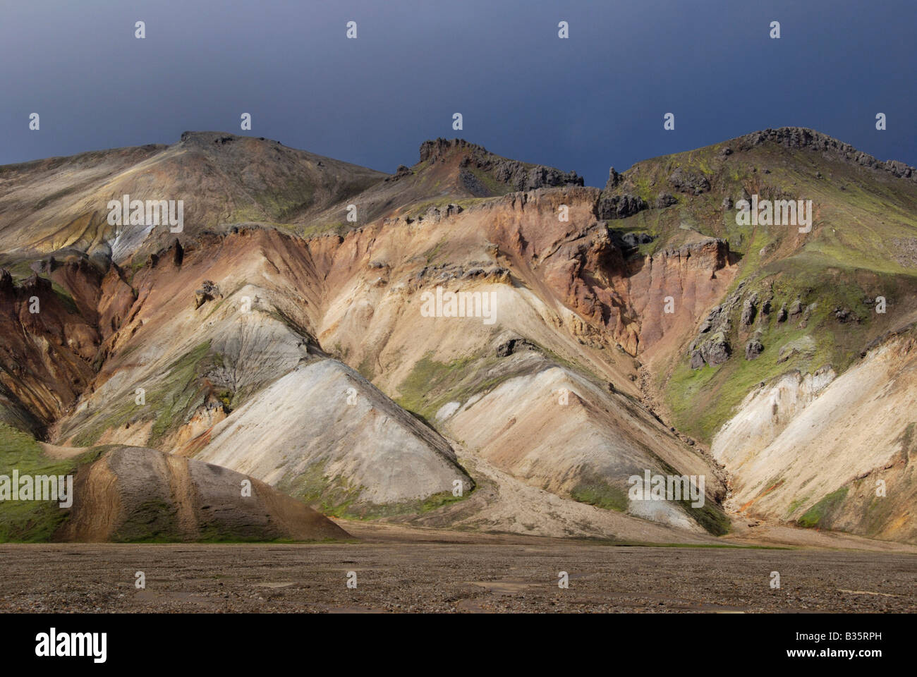 Rhyolite hills Vondugil Landmannalaugar Iceland Stock Photo - Alamy