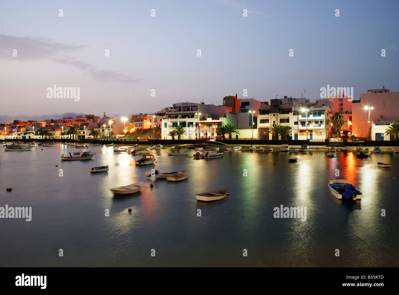 Charco de San Gines. Night view. Arrecife. Lanzarote island. Canary ...