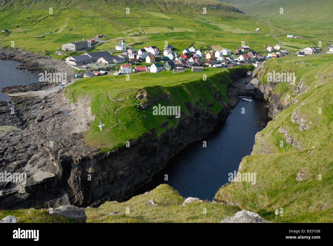 Gjógv Faroe Islands Stock Photo - Alamy