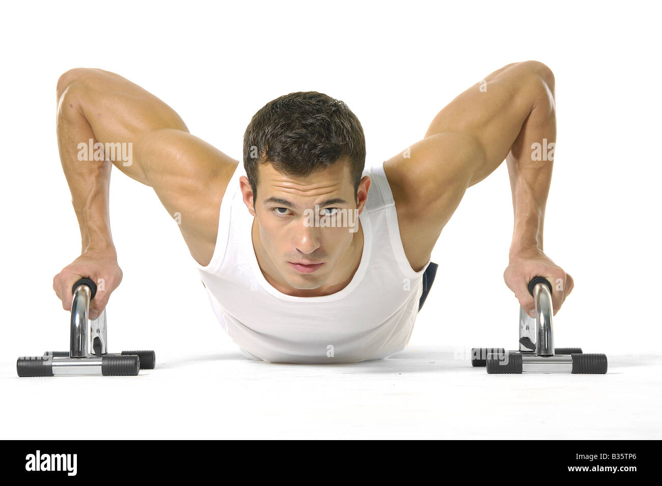 Portrait of a young man exercising Stock Photo - Alamy