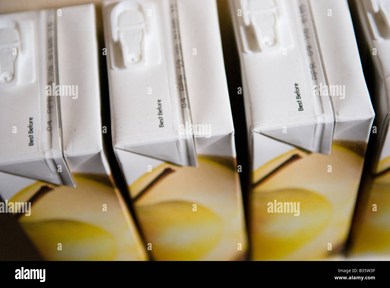 cartons of Apple Juice Stock Photo - Alamy
