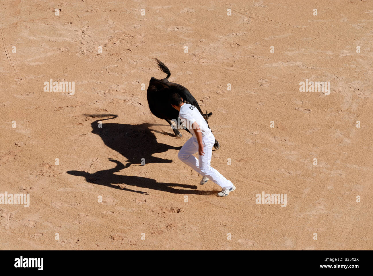 Chasing the bull in the Roman Arena at Arles, France Stock Photo - Alamy