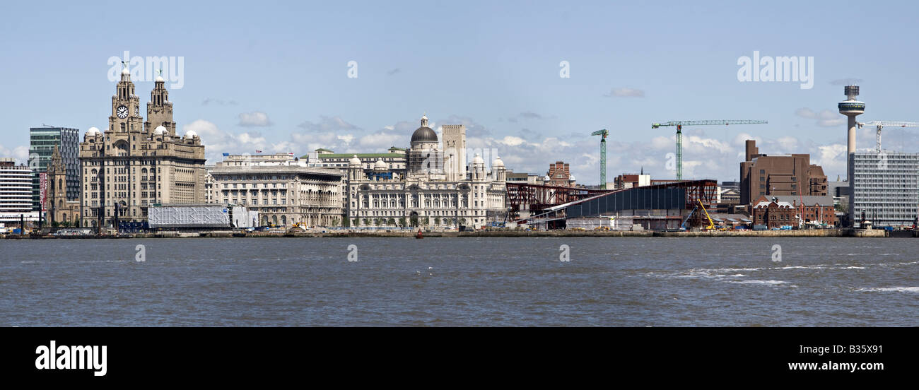 panoramic View from Birkenhead across the river mersey new arena ...