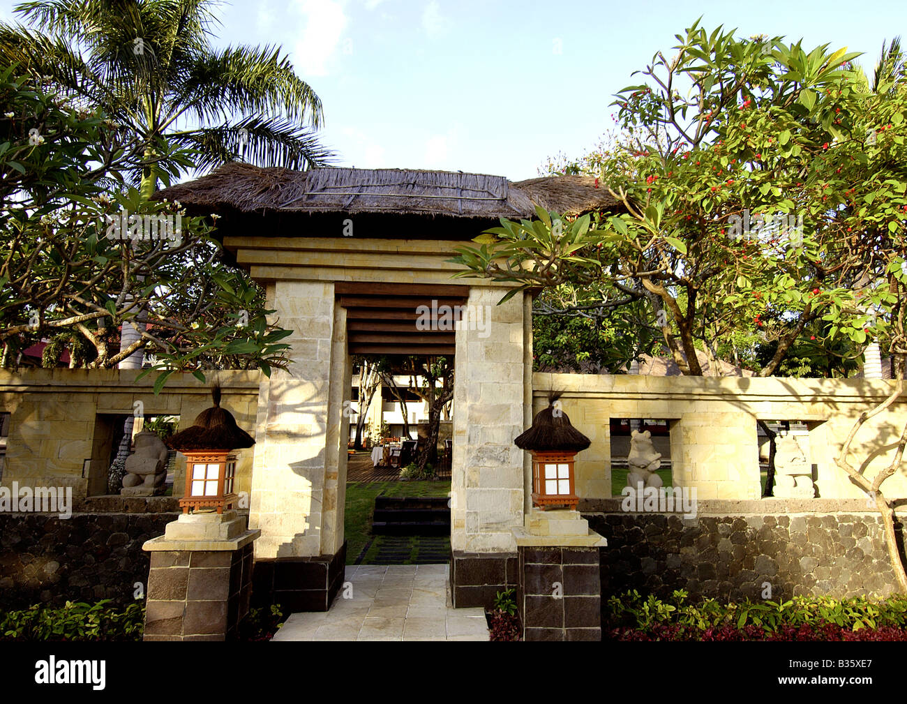 Entrance walkway of a resort Stock Photo - Alamy