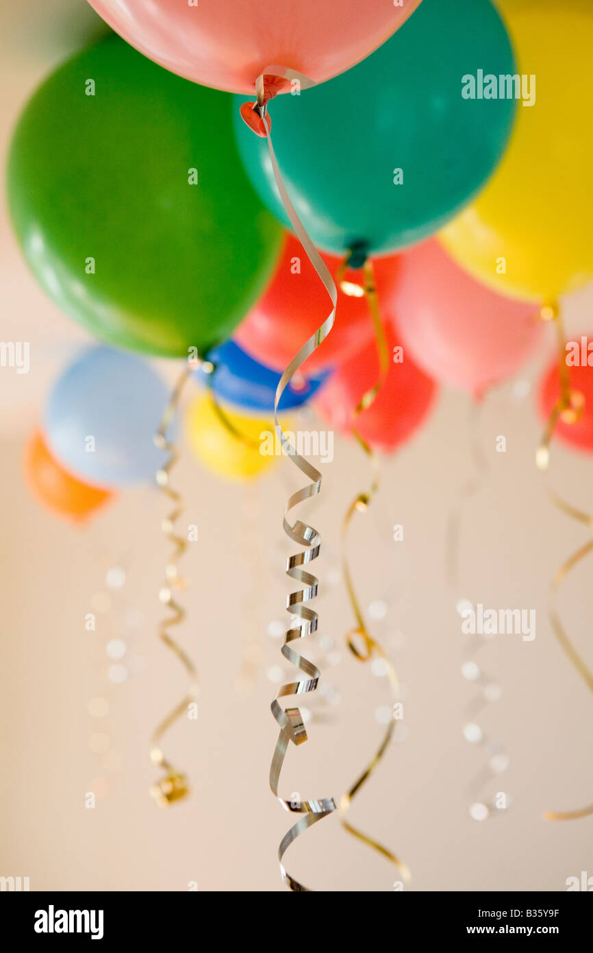 Group of coloured party balloons Stock Photo - Alamy