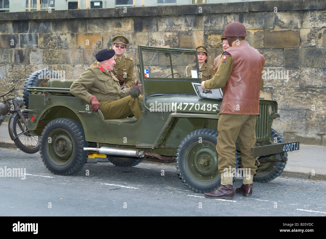 1940 Jeep Wartime American army vehicle and people at Pickering Living ...