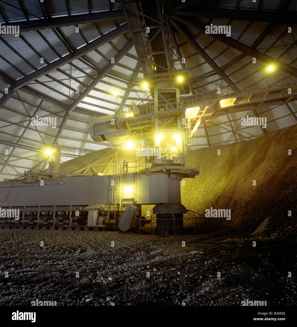 Gravel storage facility in cement plant, Stockerton, Pennsylvania, USA ...