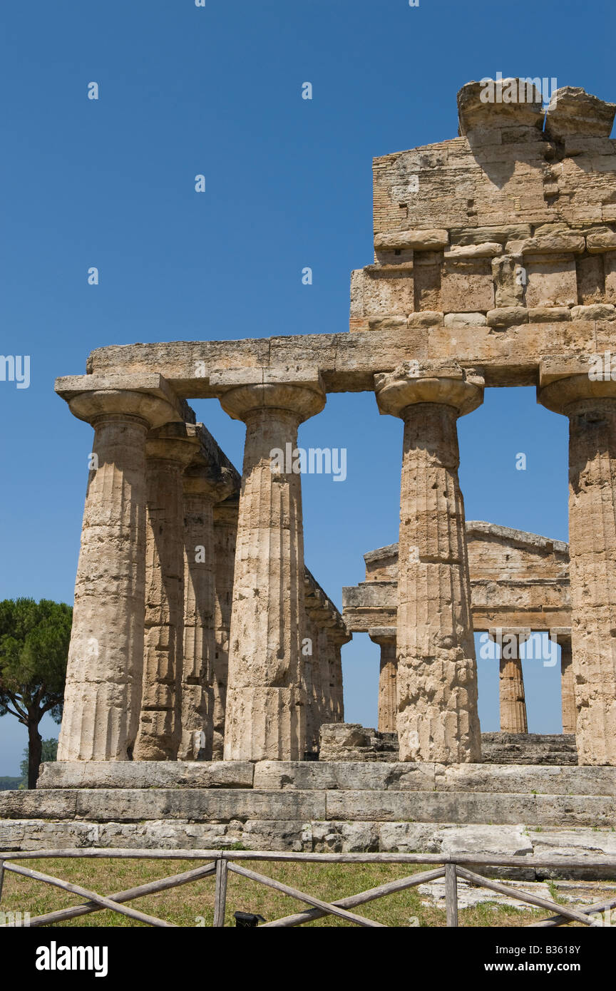Temple of Ceres (6th century BC) with its unique tall pediment Stock ...