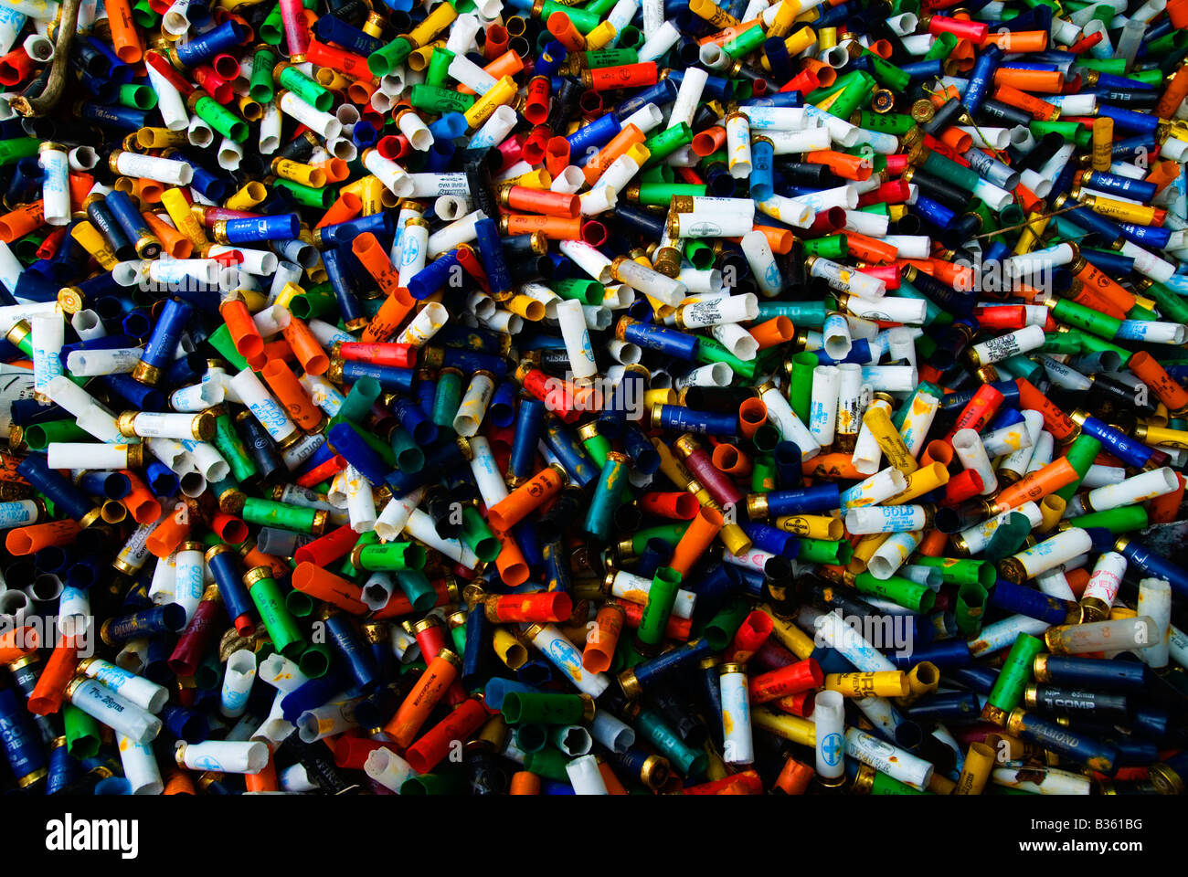 A colourful collection of used shotgun cartridges Stock Photo - Alamy