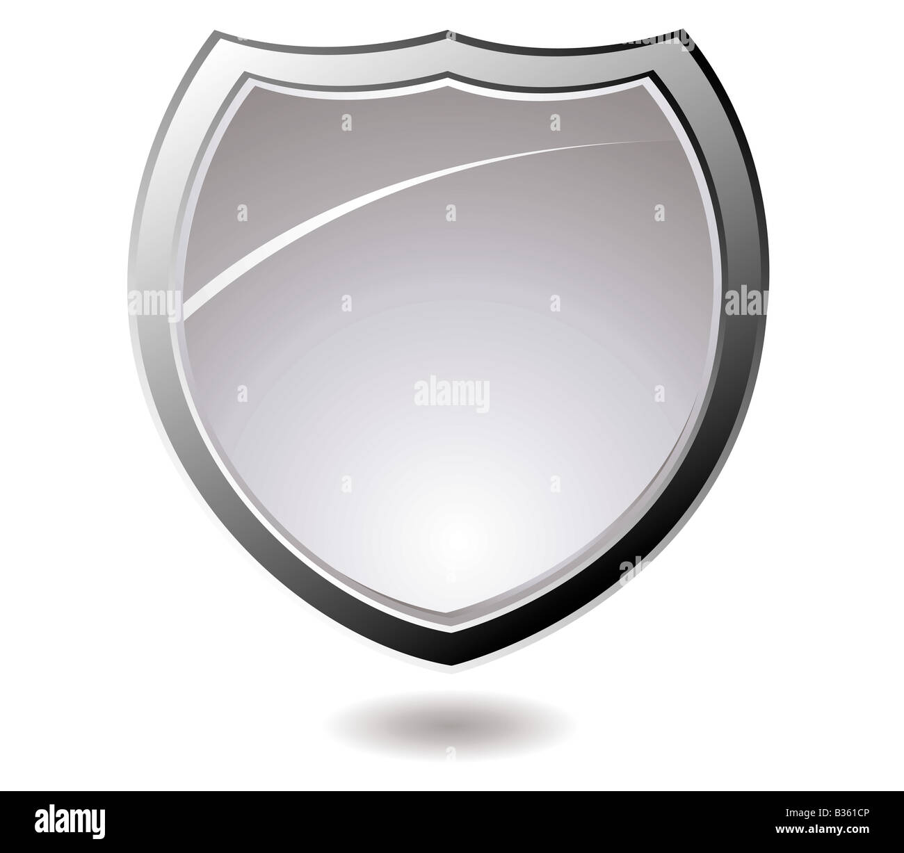 Modern shield design with drop shadow and a silver bevel Stock Photo ...