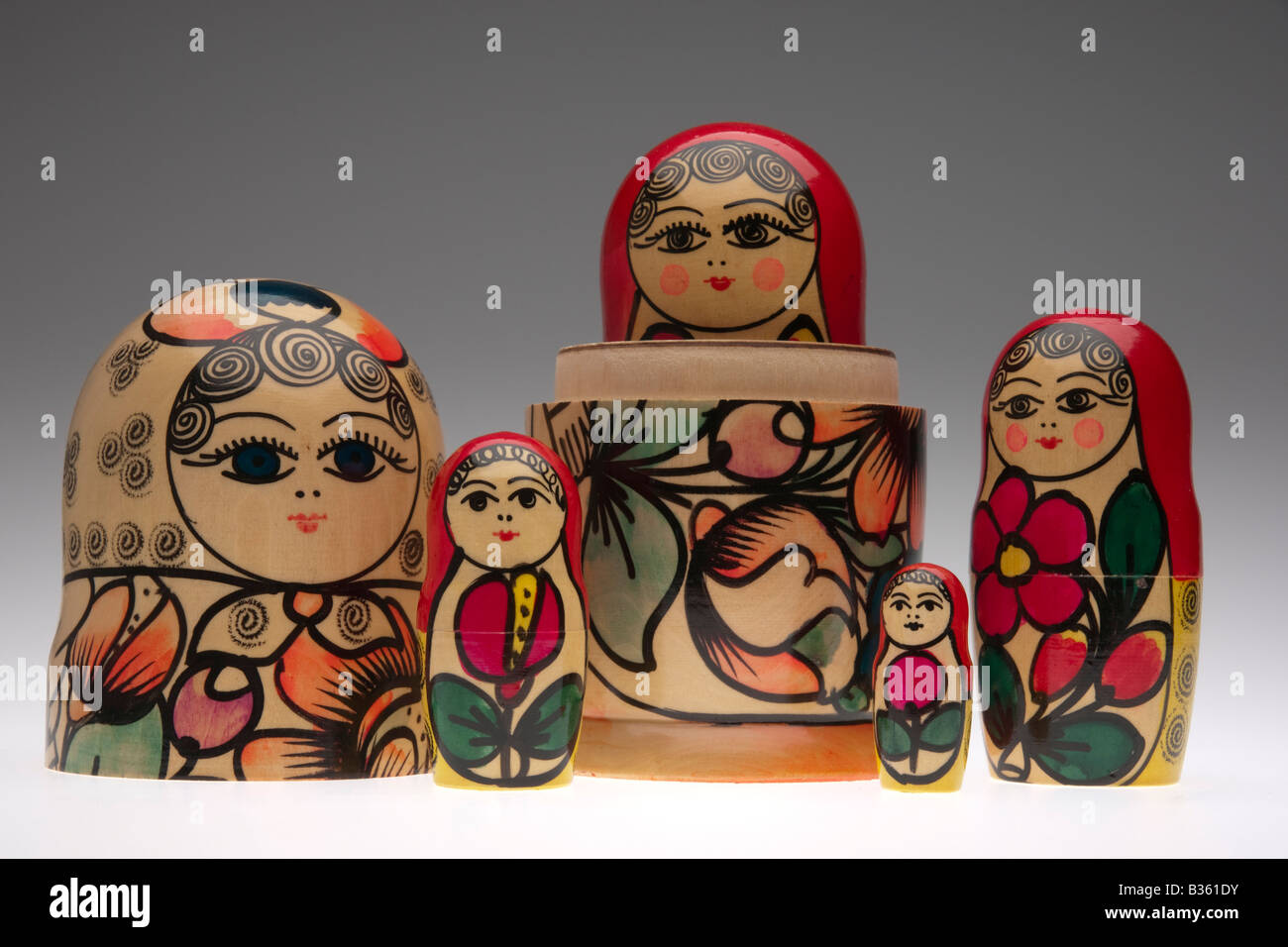 Matrioshka or Matryoshka Russian wooden nesting dolls Stock Photo - Alamy
