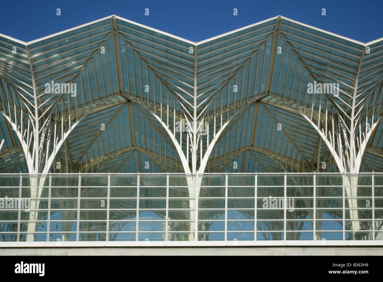 Detail of canopies at Santiago Calatrava's Estacio do Oriente metro ...