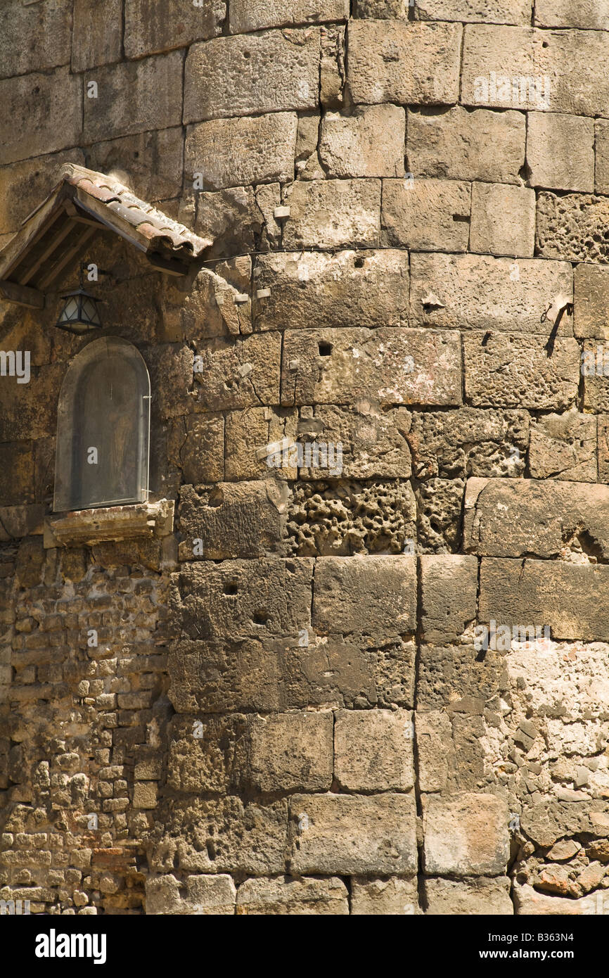 SPAIN Barcelona Remains of old Roman wall near Cathedral Stock Photo ...