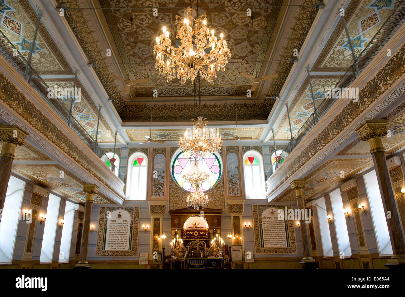 Interior of the Jewish synagogue "Great Synagogue" in Tbilisi capital ...