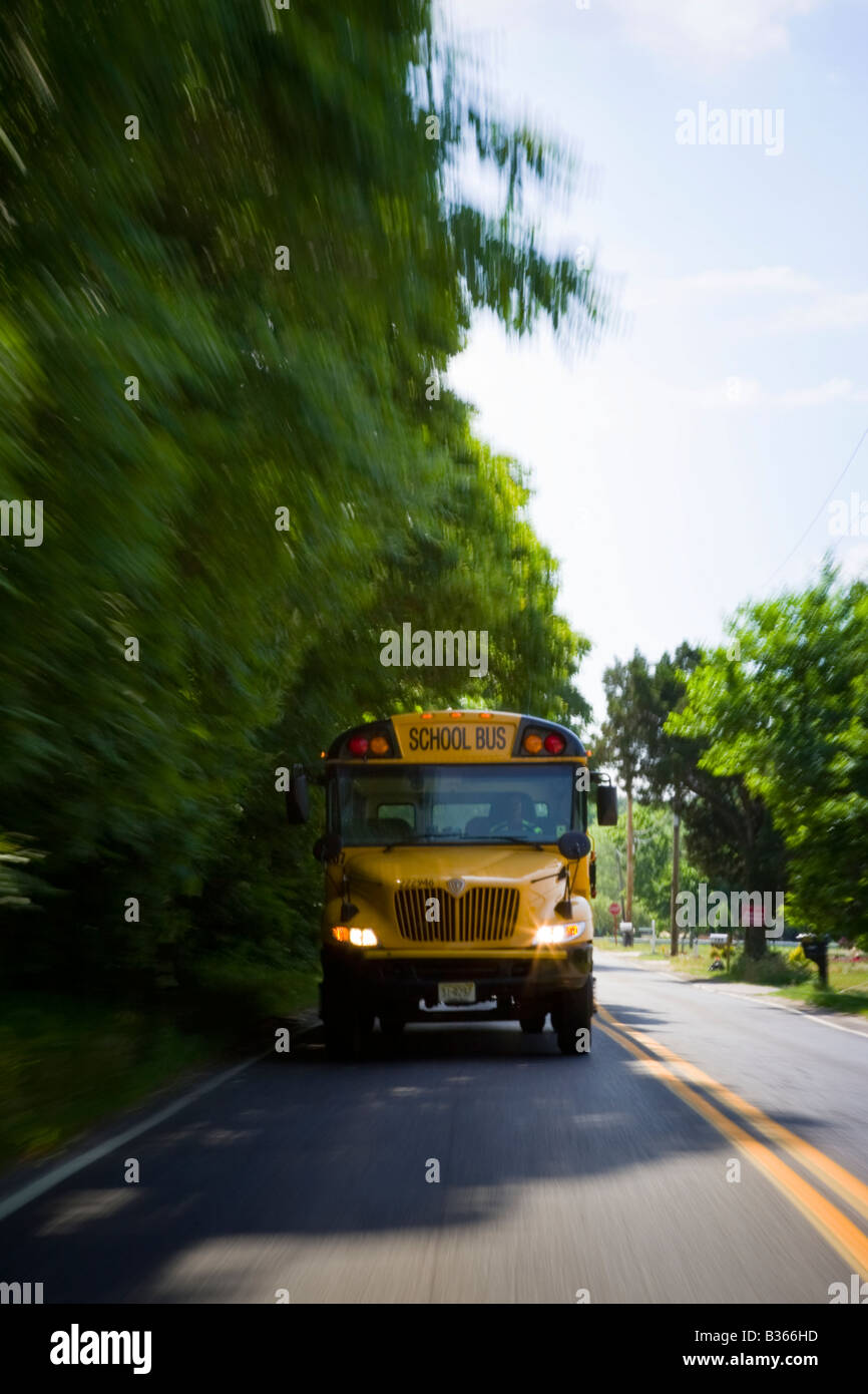 School buses driving motion hi-res stock photography and images - Alamy