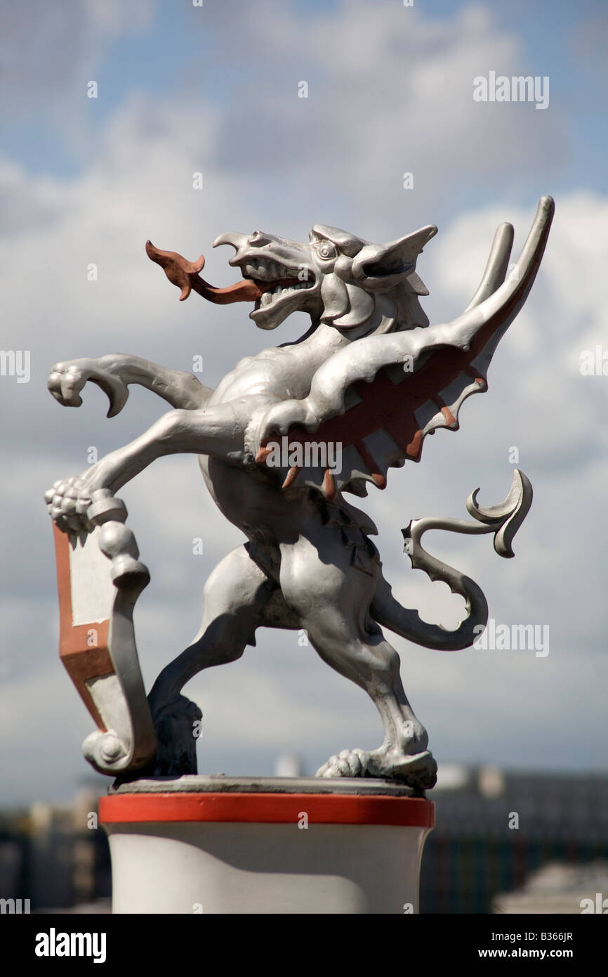 Dragon statue marking the boundary of The City of London. Blackfriars ...