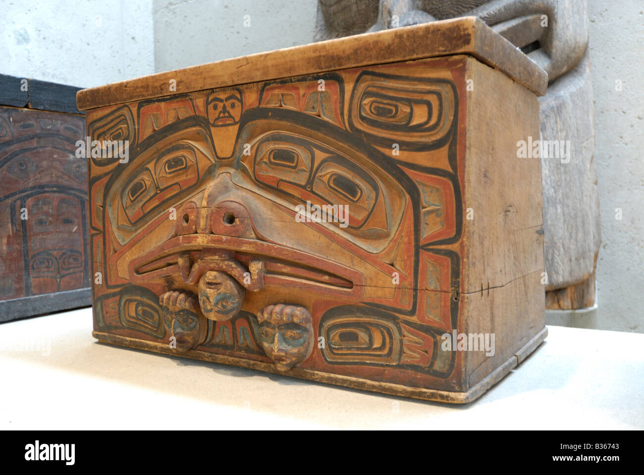 Canadian native artifacts Haida storage box, often referred to as a ...