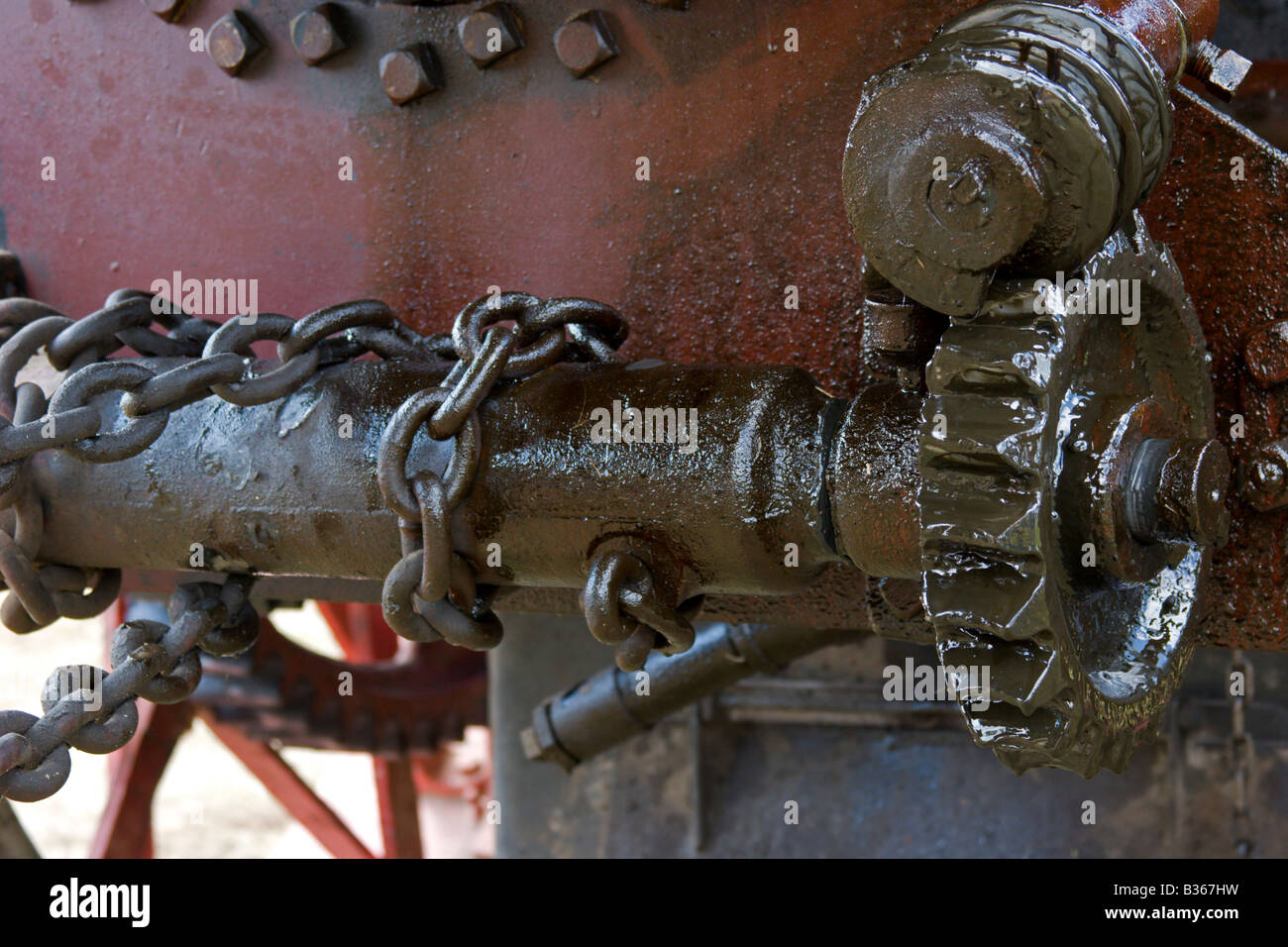 gear gears steering tractor steam tractor chain Stock Photo - Alamy