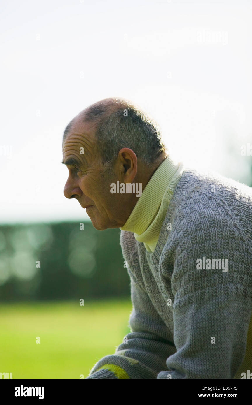 Profile of senior man Stock Photo - Alamy