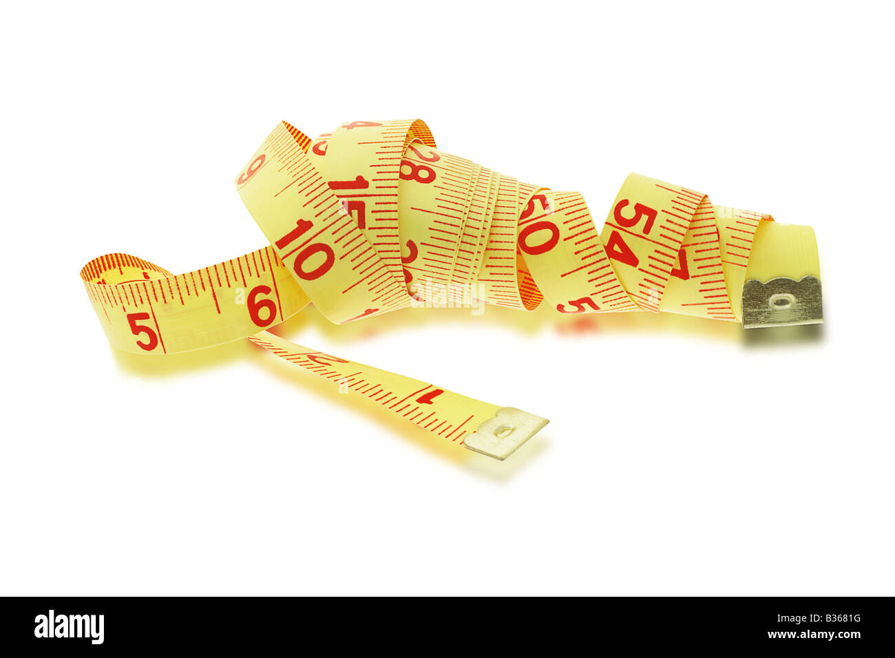 Yellow sewing measuring tape Cut Out Stock Images & Pictures - Alamy