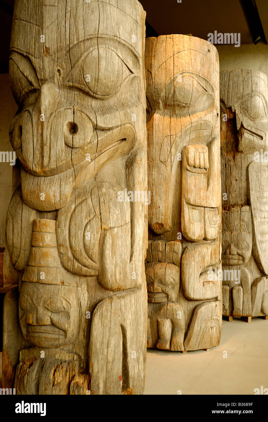 Haida Totem Poles on display at the Museum of Anthropology, Vancouver ...