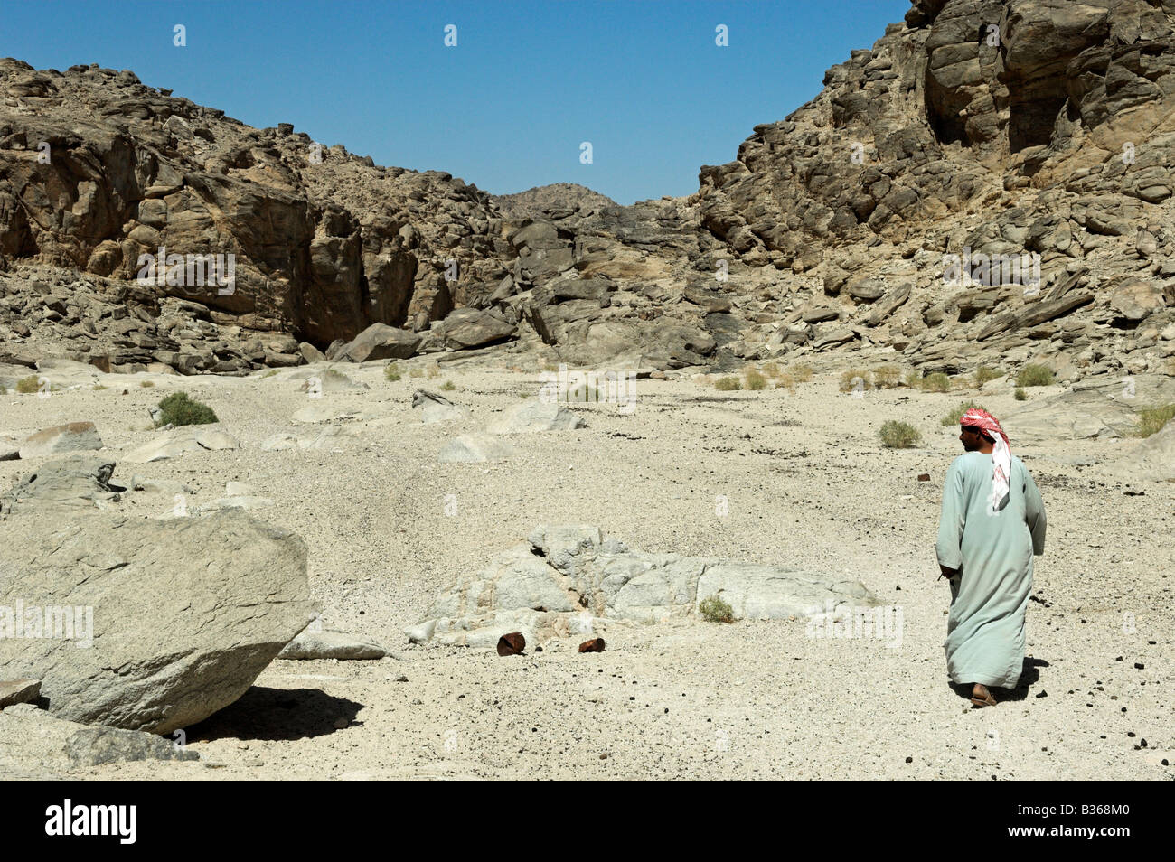 Ababda Bedouin tribesman in desert Wadi El Gemal National Park Egypt ...