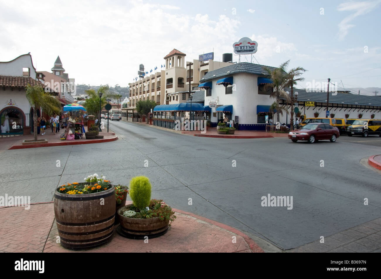 Street Corner in the Tourist area of Ensenada, Baja California, Mexico ...