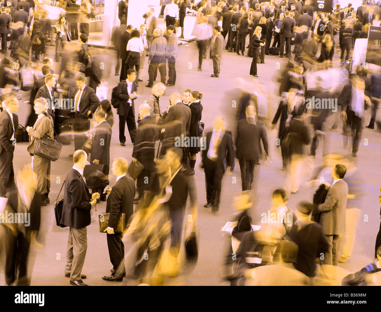 business people crowd mobile congress meeting Stock Photo - Alamy
