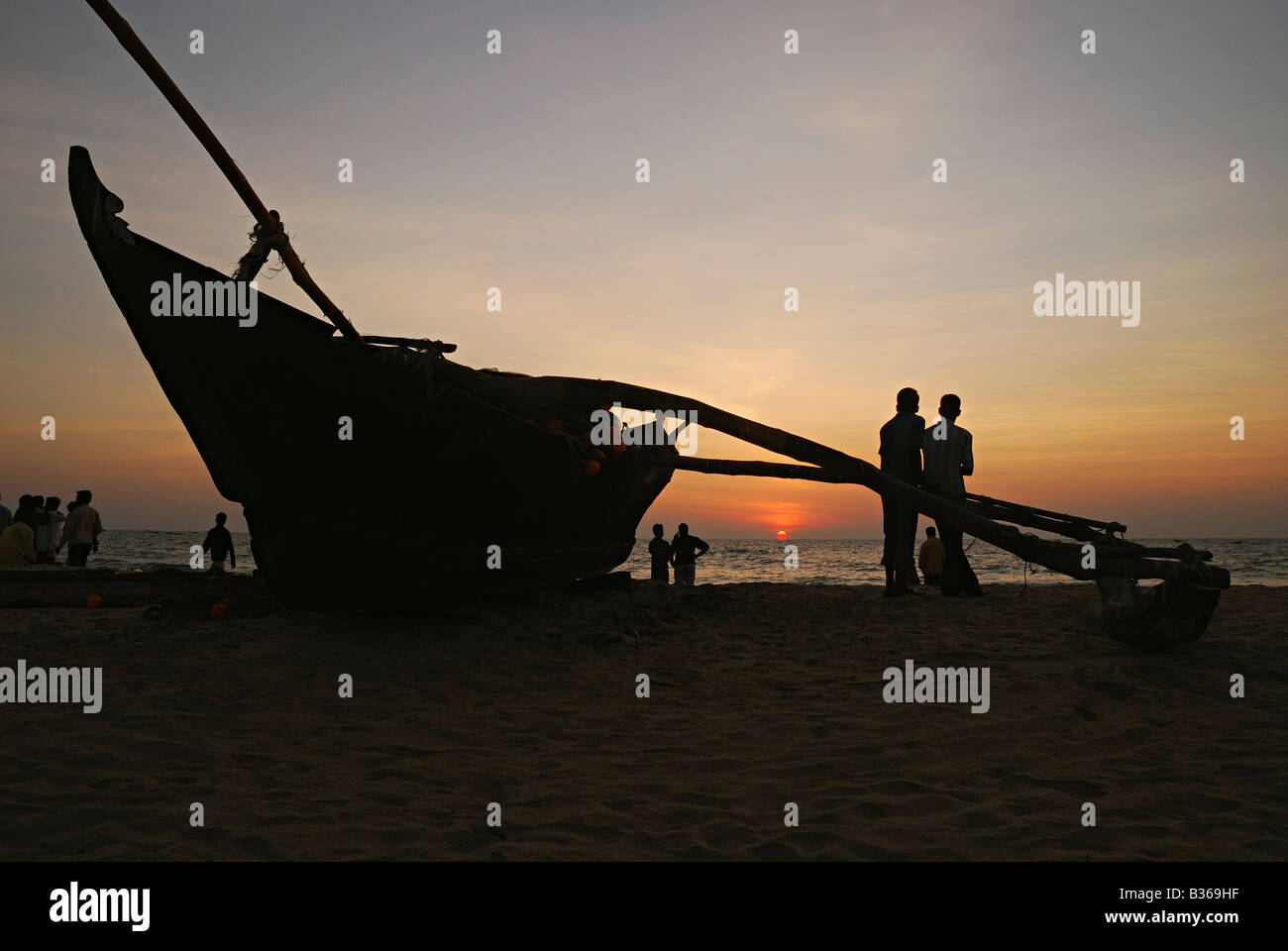 Silhouette of boat at Colva beach, Goa, India Stock Photo - Alamy
